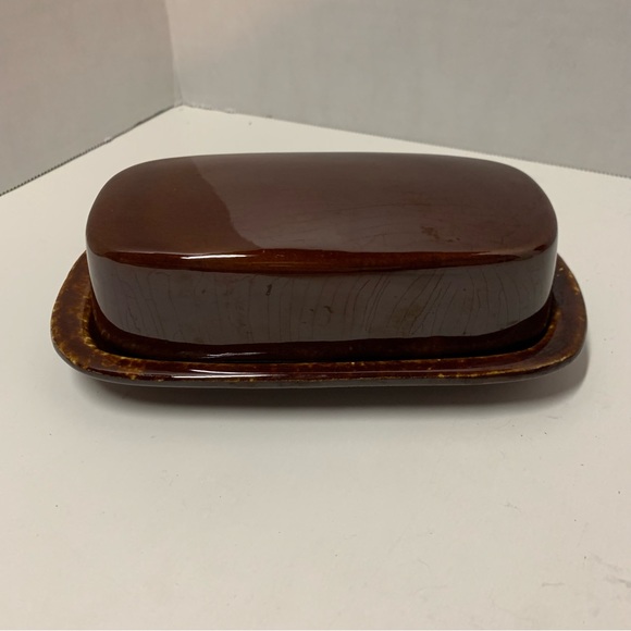 Mccoy | Kitchen | Mccoy Butter Dish Stoneware Covered Dark Browncream ...